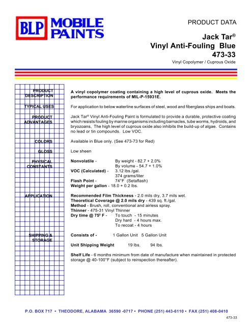 PDS - BLP Mobile Paints