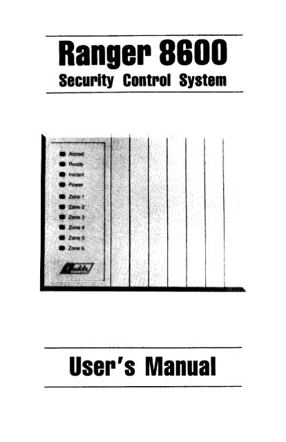 Ranger 8600 User Manual