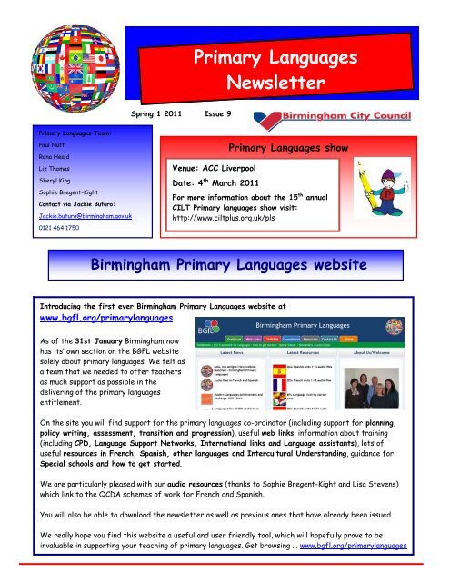 Primary Languages Newsletter - Birmingham Grid for Learning
