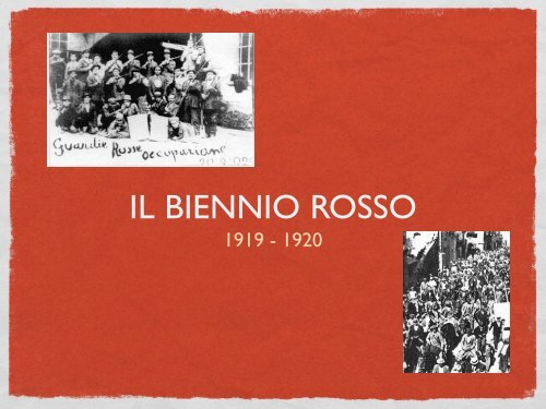 IL BIENNIO ROSSO - stringherserale