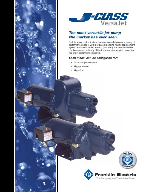 J-Class VersaJet Brochure - Franklin Electric