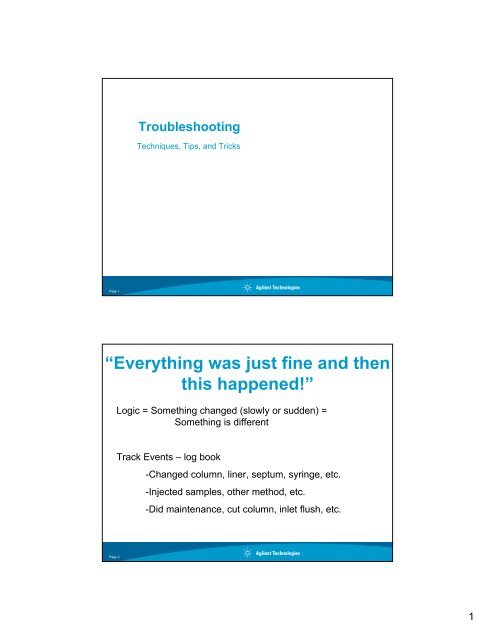 Tips and Tricks of Troubleshooting GC Systems