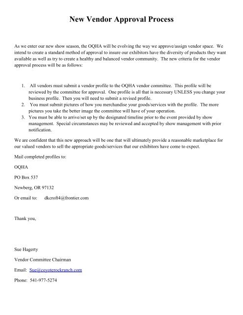 Vendor Approval Application