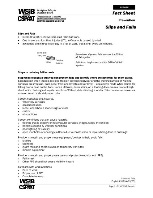 Slips and Falls - wsib