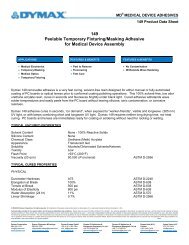 DYMAX 1181-M-GEL Medical Device Adhesive Product Data Sheet