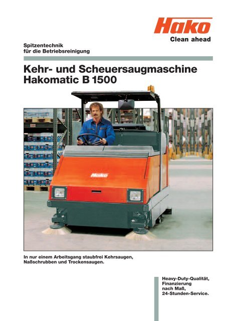 Prospekt Hako Kehrscheuersaugmaschine Hakomatic B1500