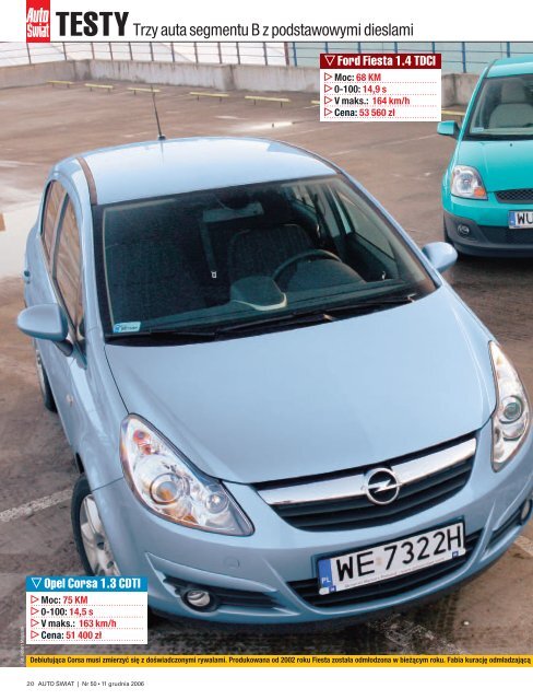 Testy. Trzy auta segmentu B z podstawowymi ... - Opel Dixi-Car