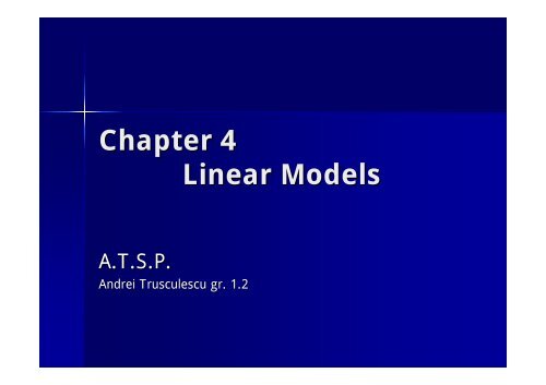 Chapter 4 Linear Models
