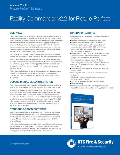 Facility Commander v2.2 Data Sheet - UTCFS Global Security ...