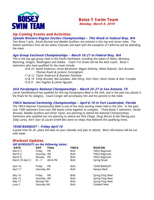 Boise Y Swim Team - Boise YMCA Swim Team