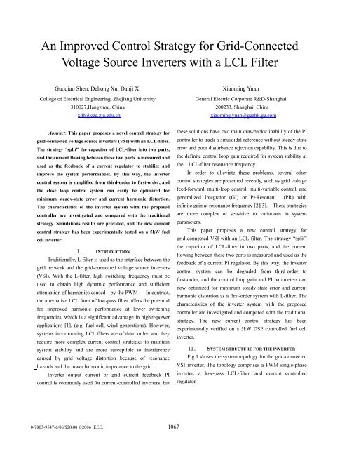 An Improved Control Strategy for Grid-Connected Voltage Source ...