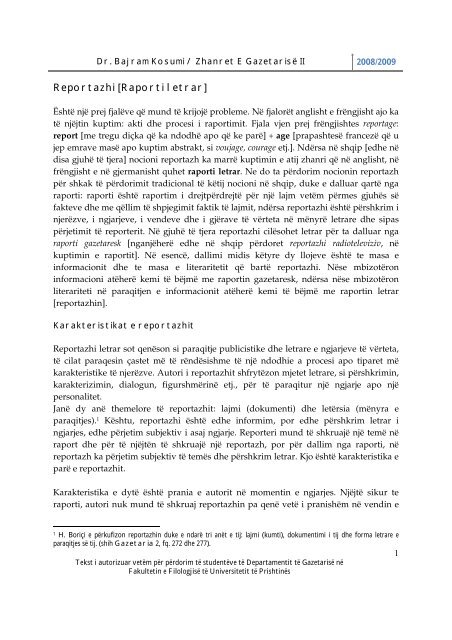 Reportazhi [Raporti letrar] - Gazetaria