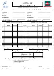 Feuille de match + feuille de sanctions vierge pdf