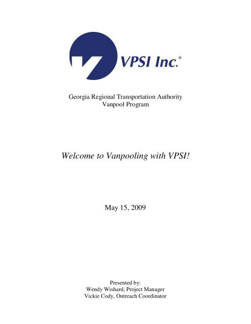 Welcome to Vanpooling with VPSI!