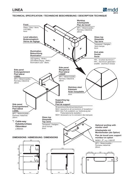 MDD Linea technical PDF - Connections Interiors