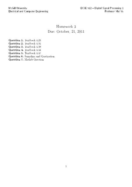 Homework 3 - ECSE 512 â Digital Signal Processing 1 - McGill ...