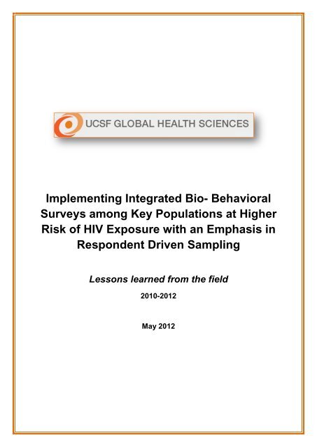 Implementing Integrated Bio- Behavioral Surveys among Key ...