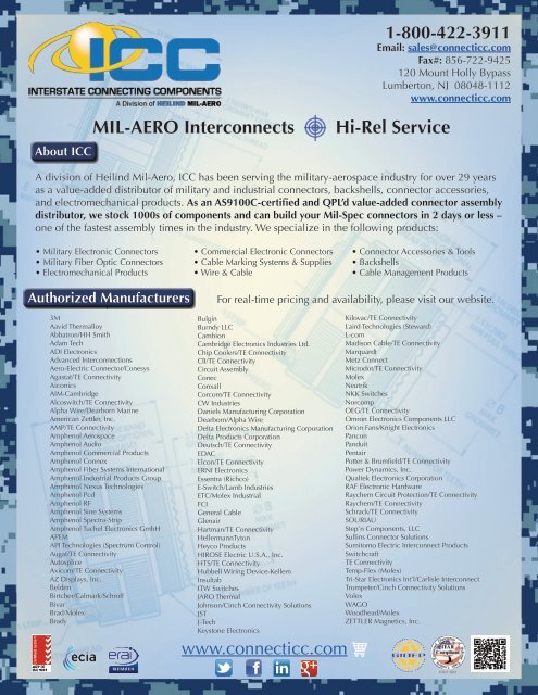 ICC Linecard - Interstate Connecting Components