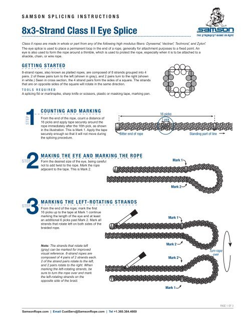 8x3-Strand Class II Eye Splice - Samson Rope