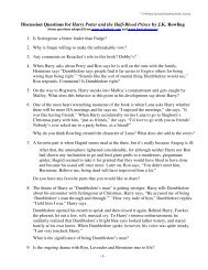 Discussion Questions for Harry Potter and the Chamber of Secrets ...