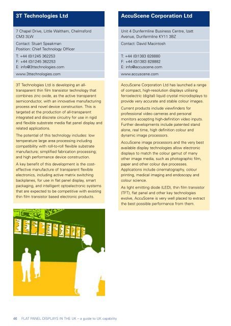 Flat panel displays in UK - DTI FPD Guide
