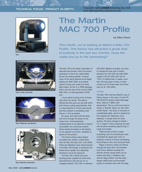 The Martin MAC 700 Profile - Mike Wood Consulting LLC