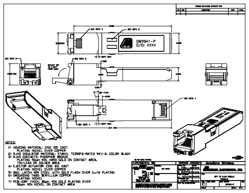 SFP Adapter Engineer Drawing