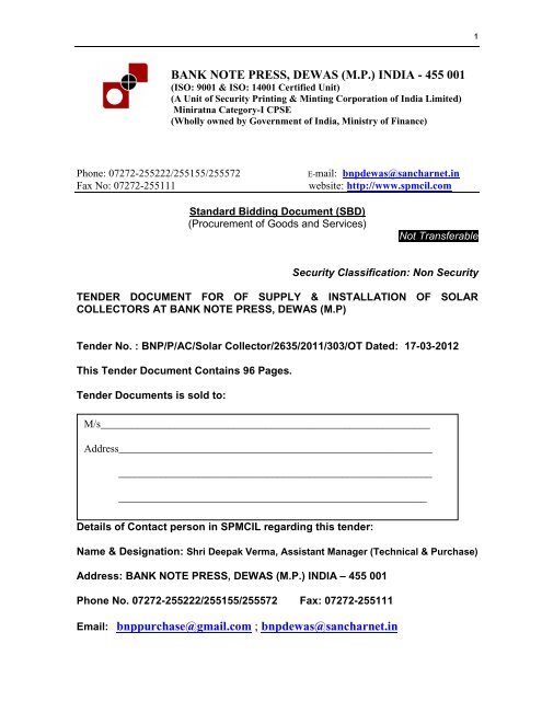 bnpdewas@sancharnet.in BANK NOTE PRESS, DEWAS (MP)