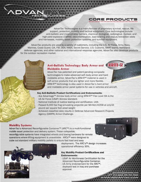 Download Core Product Spec Sheet - AdvanTac