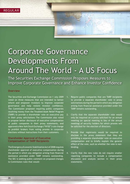 Corporate Governance Developments From Around The World - A ...