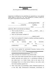 Application form for Fresh Arms License - Delhi Police