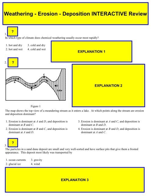 Weathering - Erosion - Deposition INTERACTIVE Review