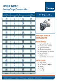 Hytorc MXT 5 Torque Chart - Haitor