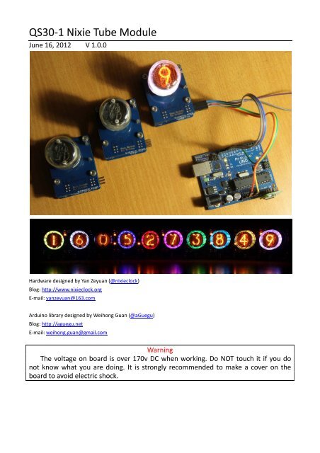 QS30-1 Nixie Tube Module - DFRobot