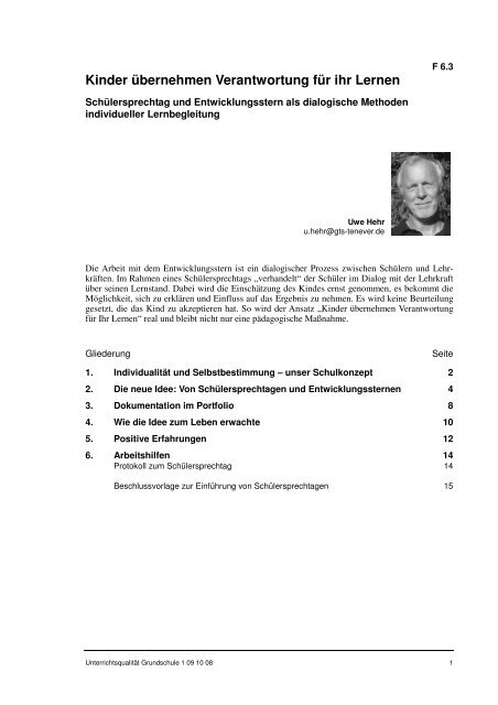 Kinder übernehmen Verantwortung für ihr Lernen - Ganztagsschule ... Kinder übernehmen Verantwortung für ihr Lernen - Ganztagsschule ...