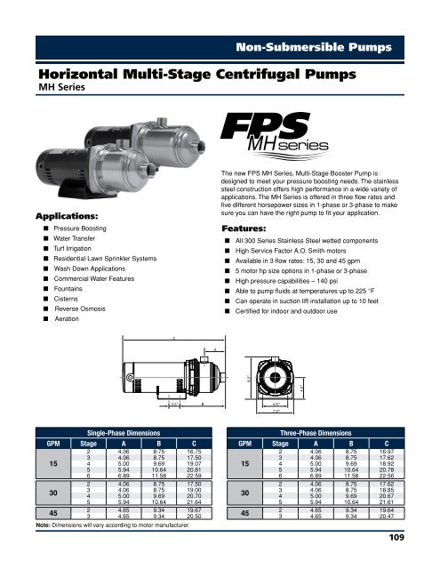 Horizontal Multi-Stage Centrifugal Pumps - Franklin Electric