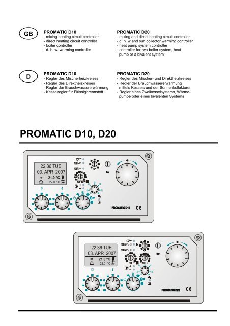 promatic d10, d20 - Seltron controllers