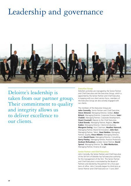 Leadership and governance - Annual Report 2011