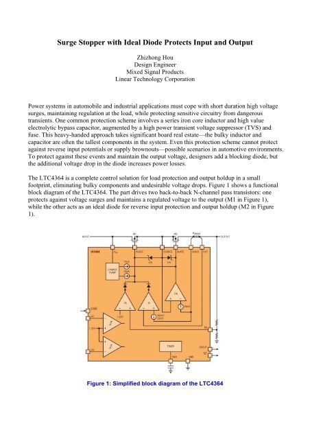 Surge Stopper with Ideal Diode Protects Input ... - Arrow Electronics