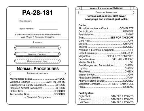 PA-28-181 Checklist - sojac.org