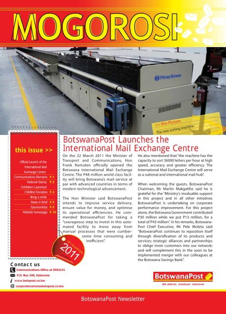 front cover 1 - Botswana Post