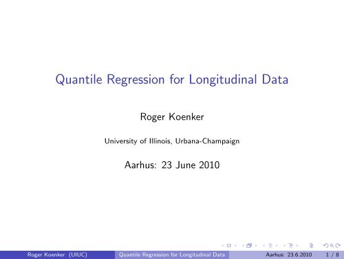 Quantile Regression For Longitudinal Data 5961