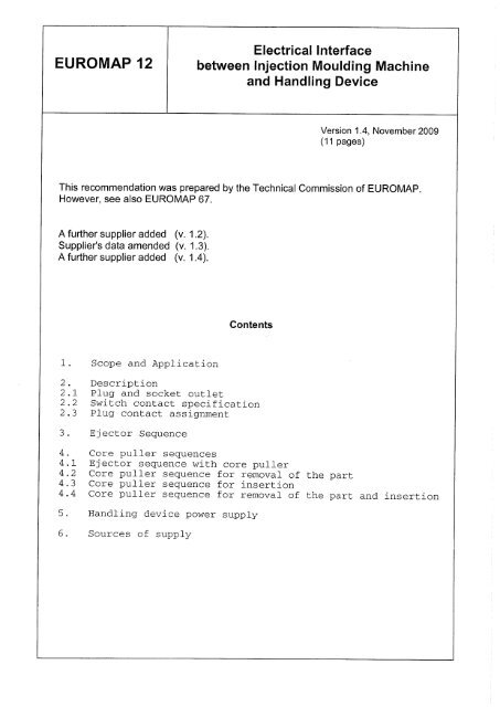euromap 12 - EUROMAP - European Plastics and Rubber Machinery