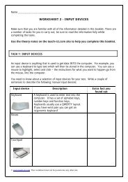 Project Mark Sheet - Teach ICT