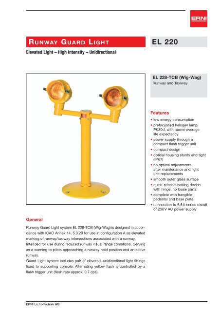 runway guard light el 220