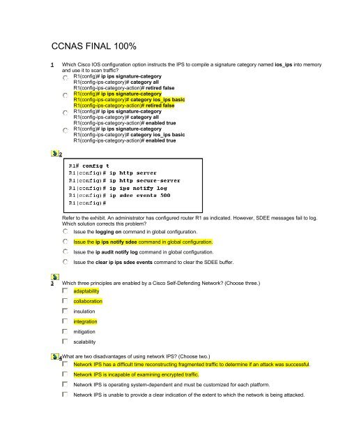 CCNAS Final Exam - CCNA Security: Implementing Network ...
