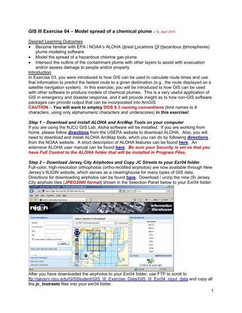 GIS III Exercise 04 - New Jersey City University
