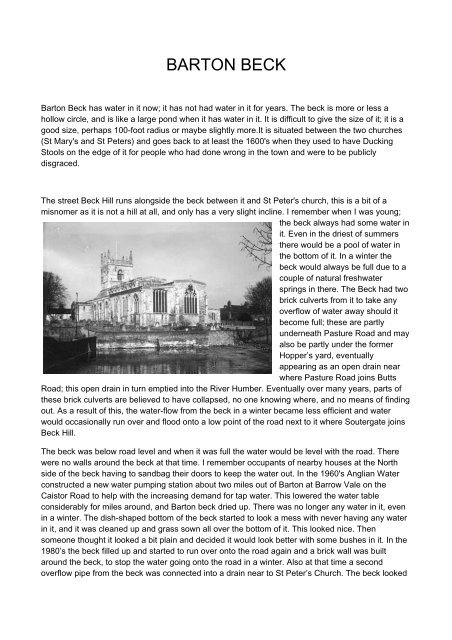 Barton Beck - Barton upon Humber