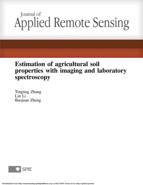 Download the PDF - Journal of Applied Remote Sensing