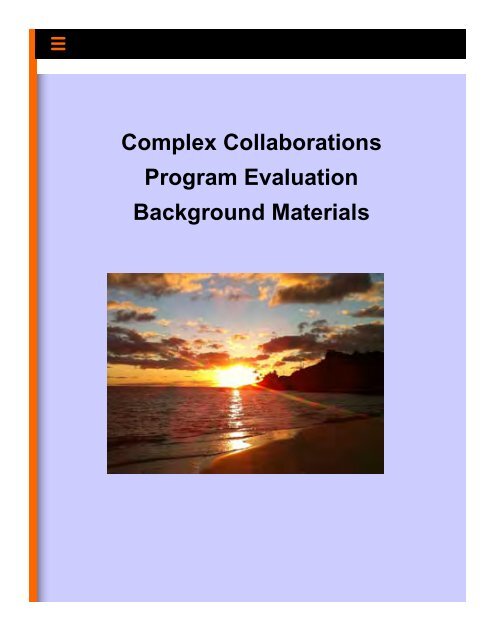 Complex Collaborations Program Evaluation Background Materials